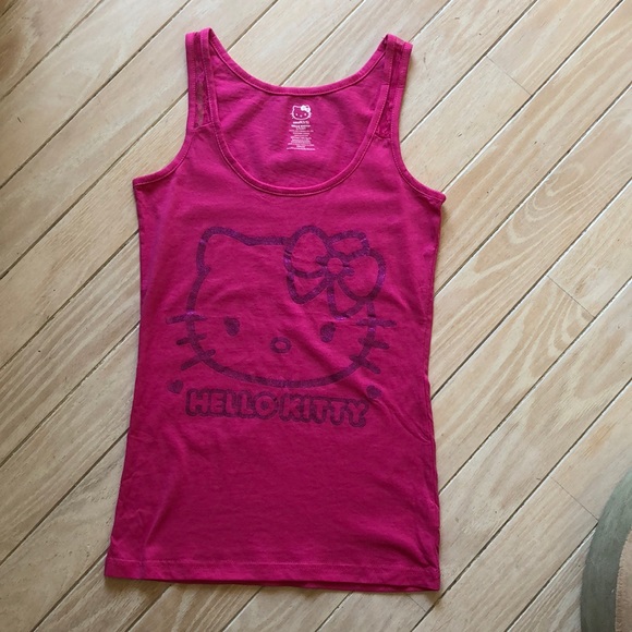Sanrio | Tops | Hello Kitty Sanrio Pink Logo Kitty Face Tank Top Xss ...